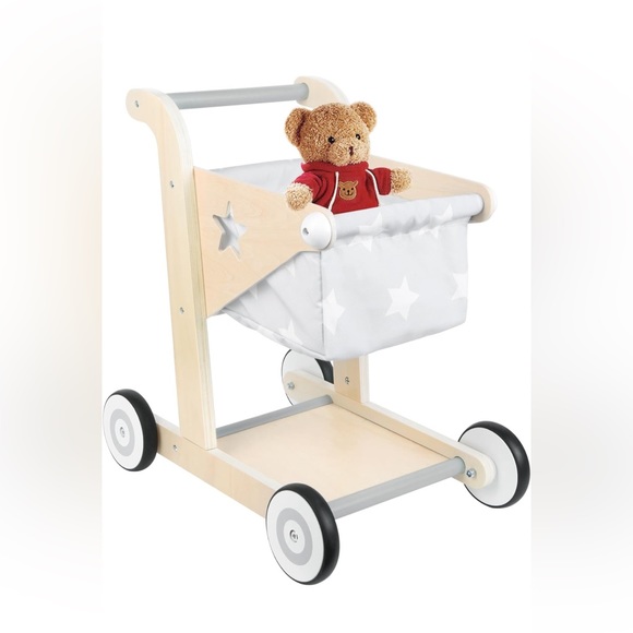 Asweets | Toys | 2 In Wooden Baby Walker Push And Pull Doll Strollershopping Cart | Poshmark